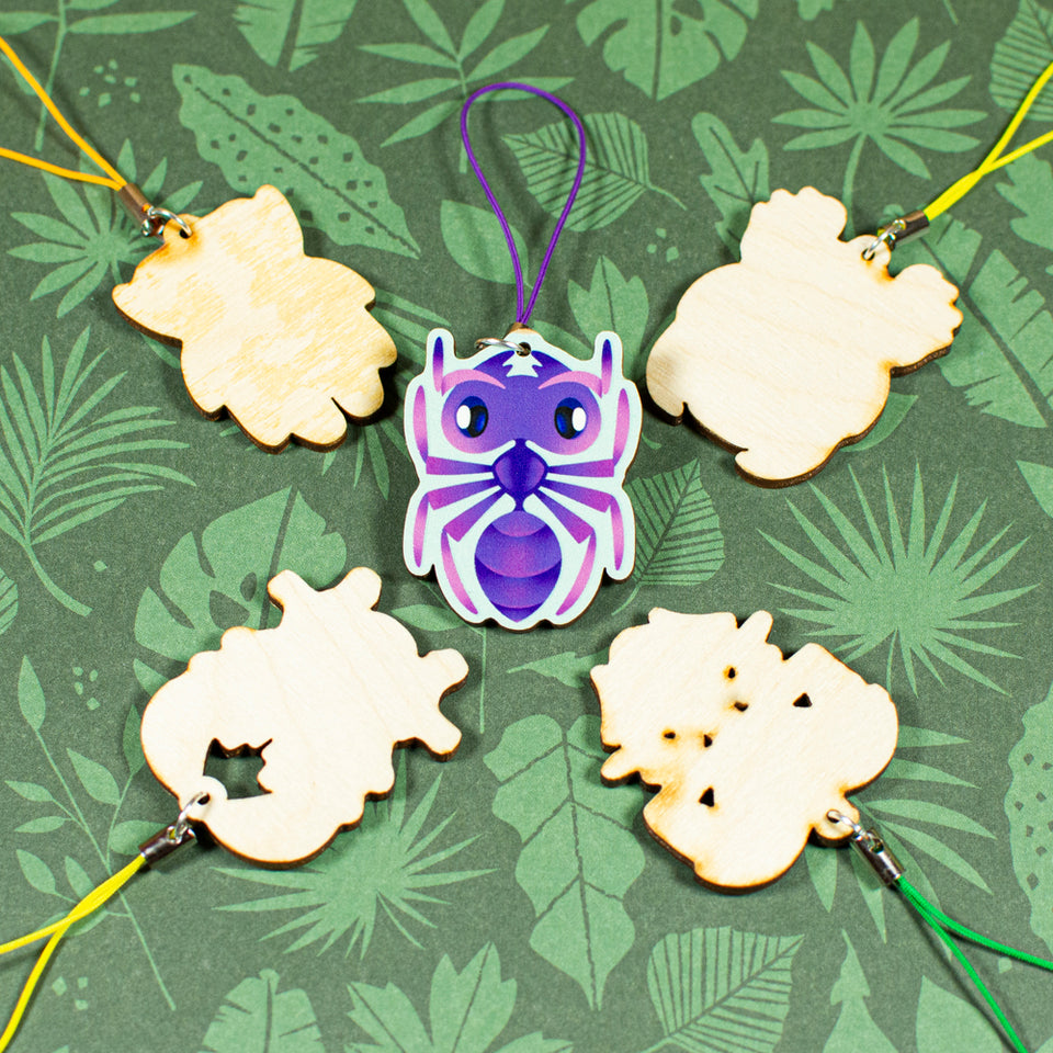 Wooden Bug Charms